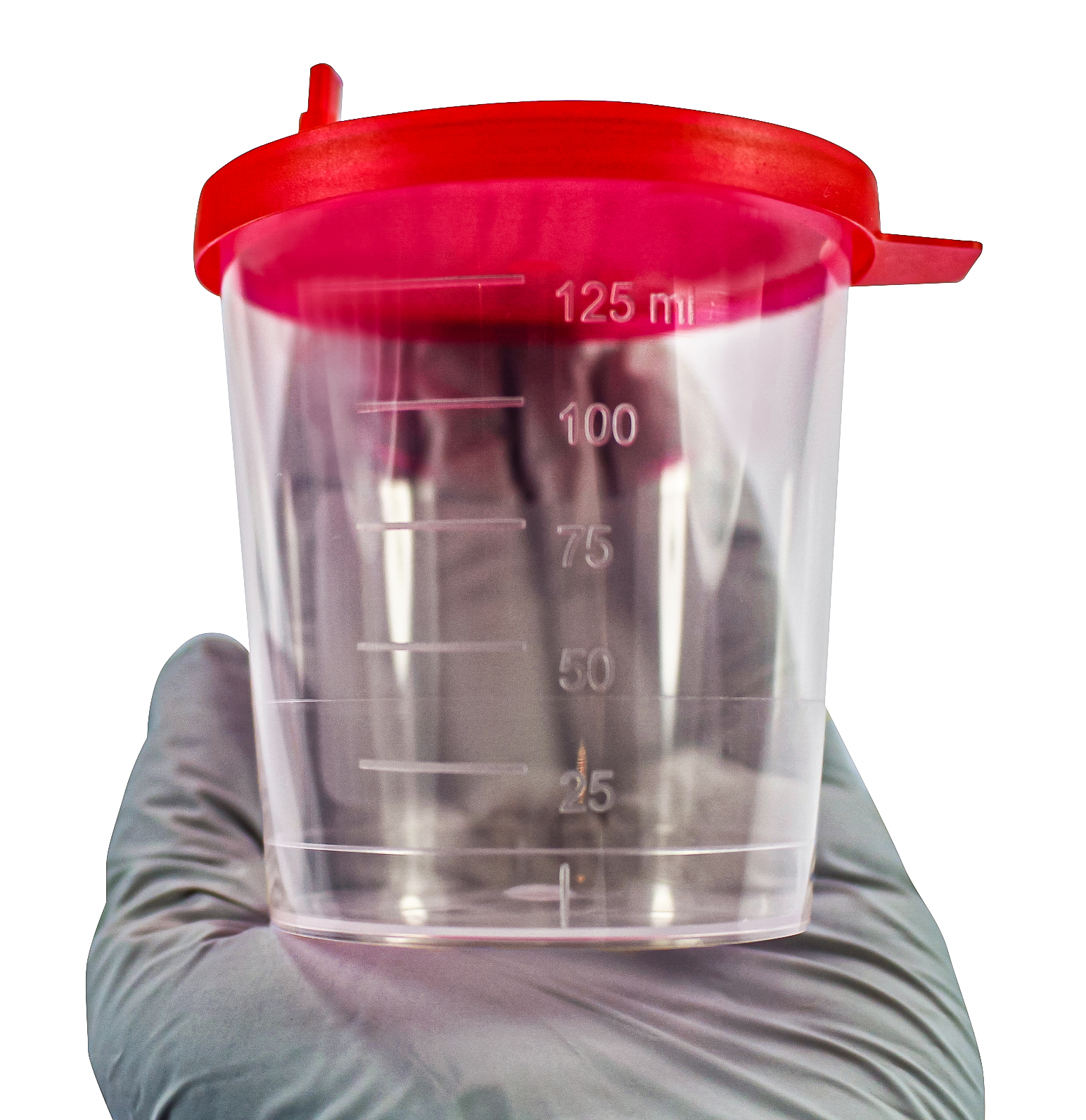 Medi-Inn Urinbecher Urinprobenbecher 125 ml mit Schnappdeckel ROT u ...