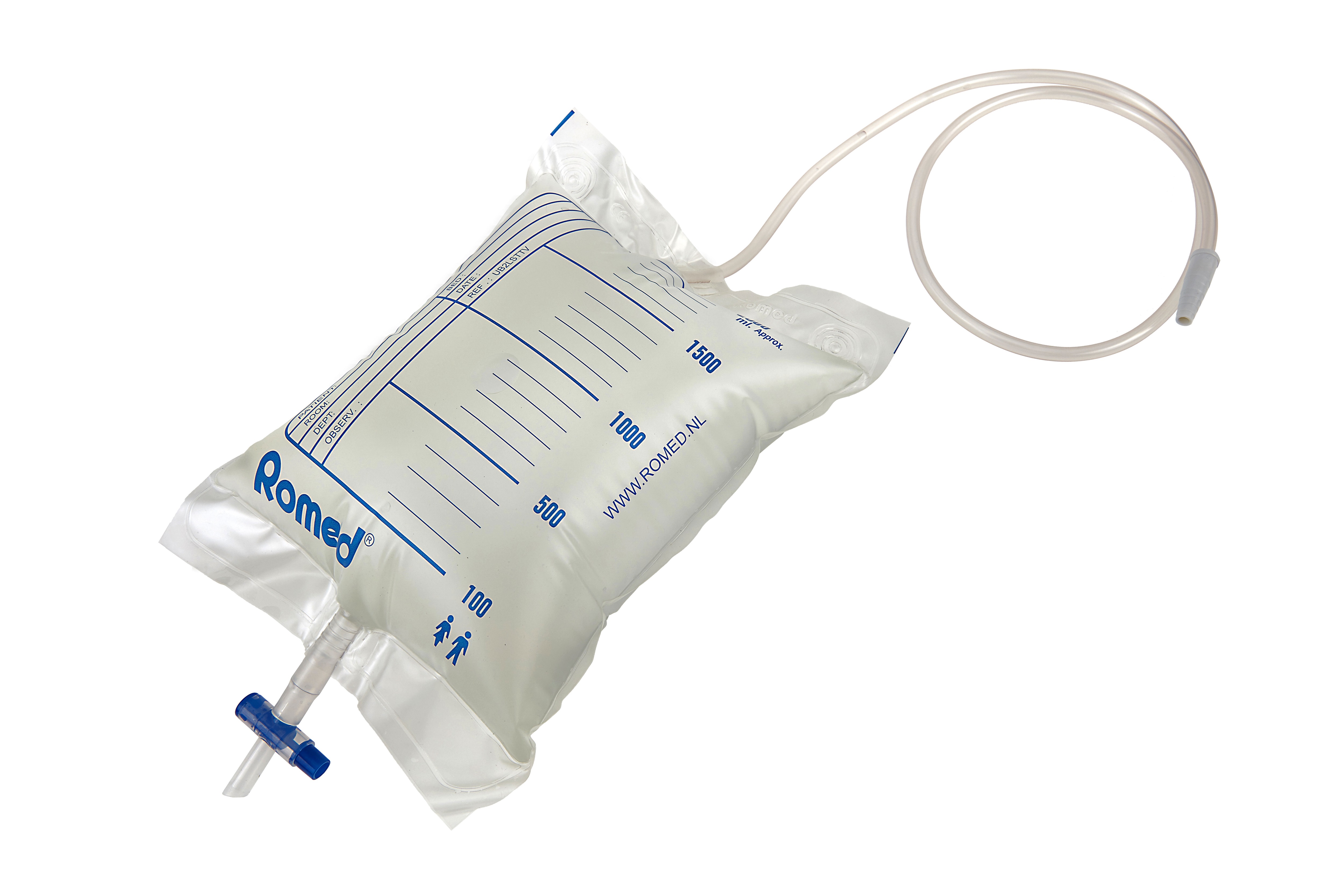 Romed Urinbeutel 2 Liter mit Ventil und Ablasshahn | steril verpackt ...